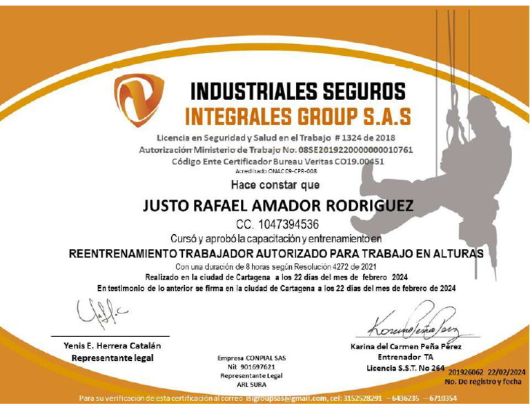 Certificado de Alturas | PDF