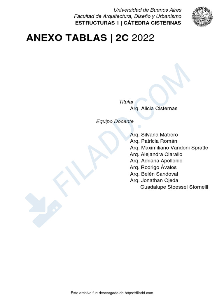 E1_UBA_2022_2C_ANEXO TABLAS | Descargar gratis PDF | Física Aplicada e ...