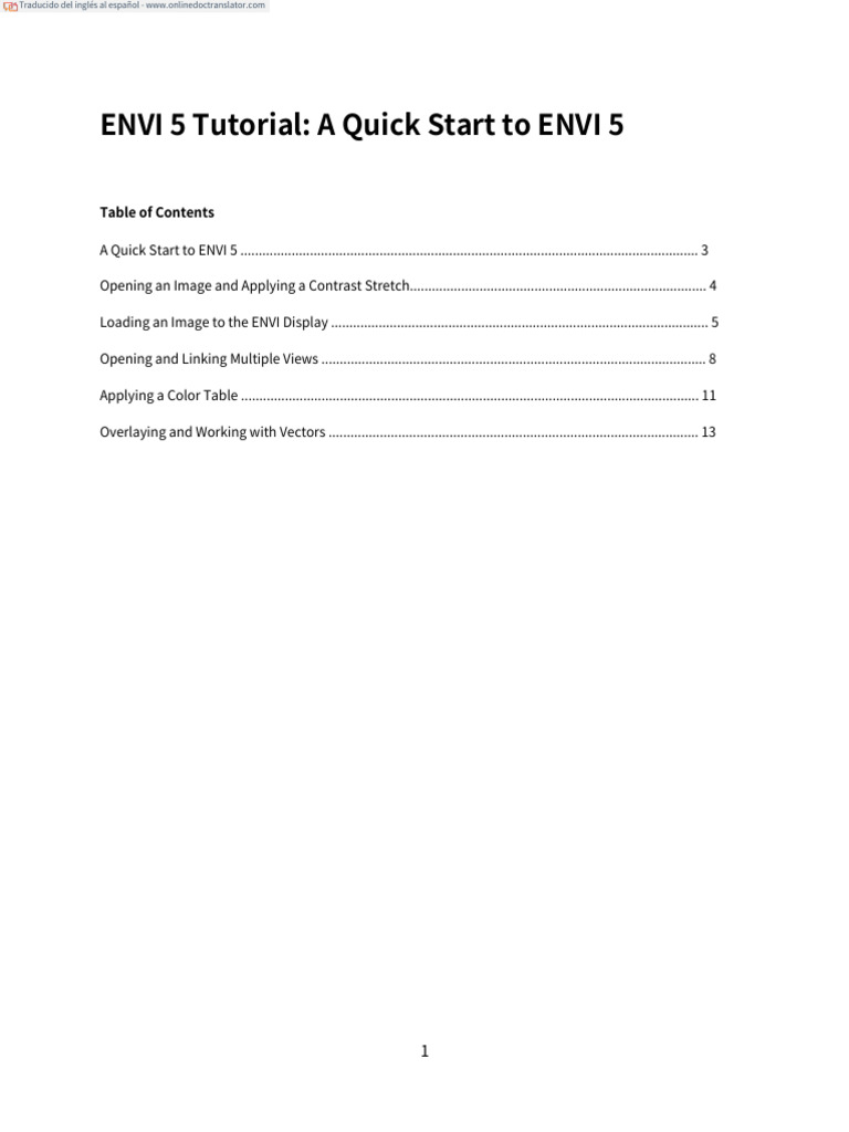 ENVI 5 Tutorial A Quick Start To ENVI 5.en - Es | PDF | Vector Euclidiano | Color