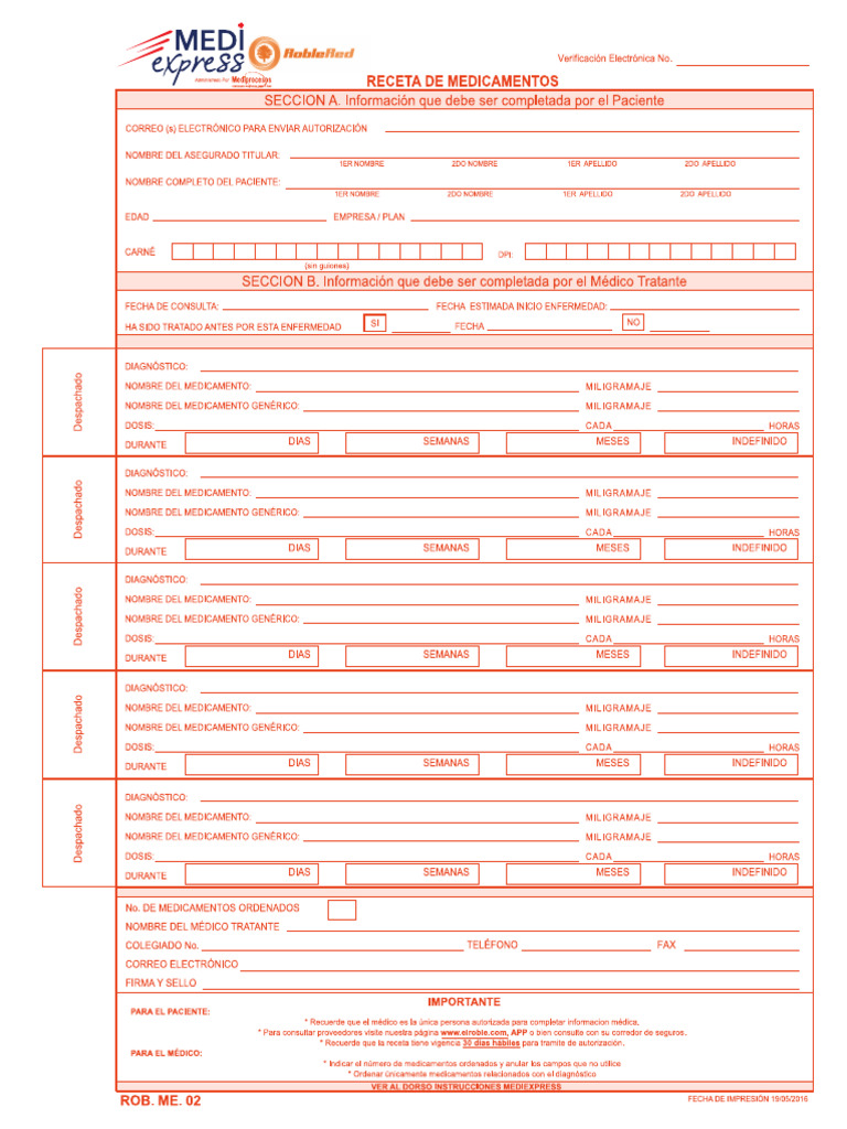 Receta de Medicamentos Mediexpress Roblered | PDF