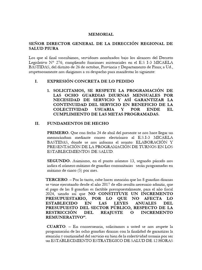 Memorial e. s. Micaela Bastidas | Descargar gratis PDF | Terapia física | Hospital