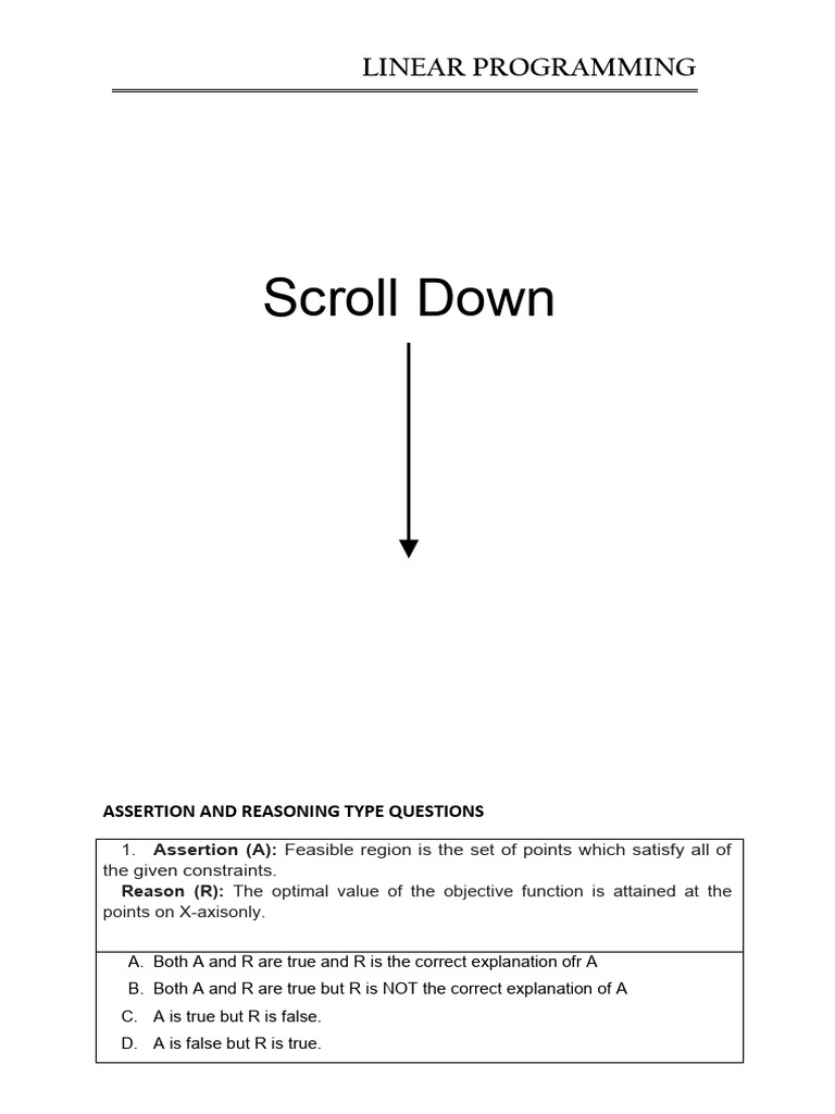 12XM ARMCQ - Linear Programming CBSE | PDF | Mathematical Optimization | Linear Programming