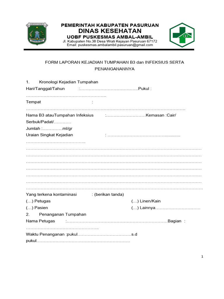 Form Tumpahan B3 | PDF