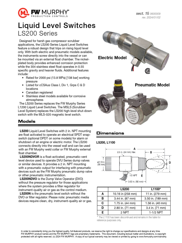 LS200 HD | PDF | Valve | Switch