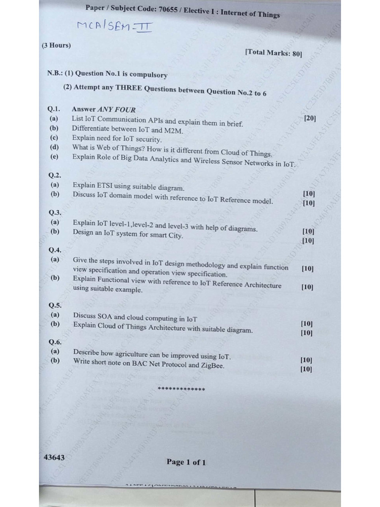 Iot End Sem Paper | PDF