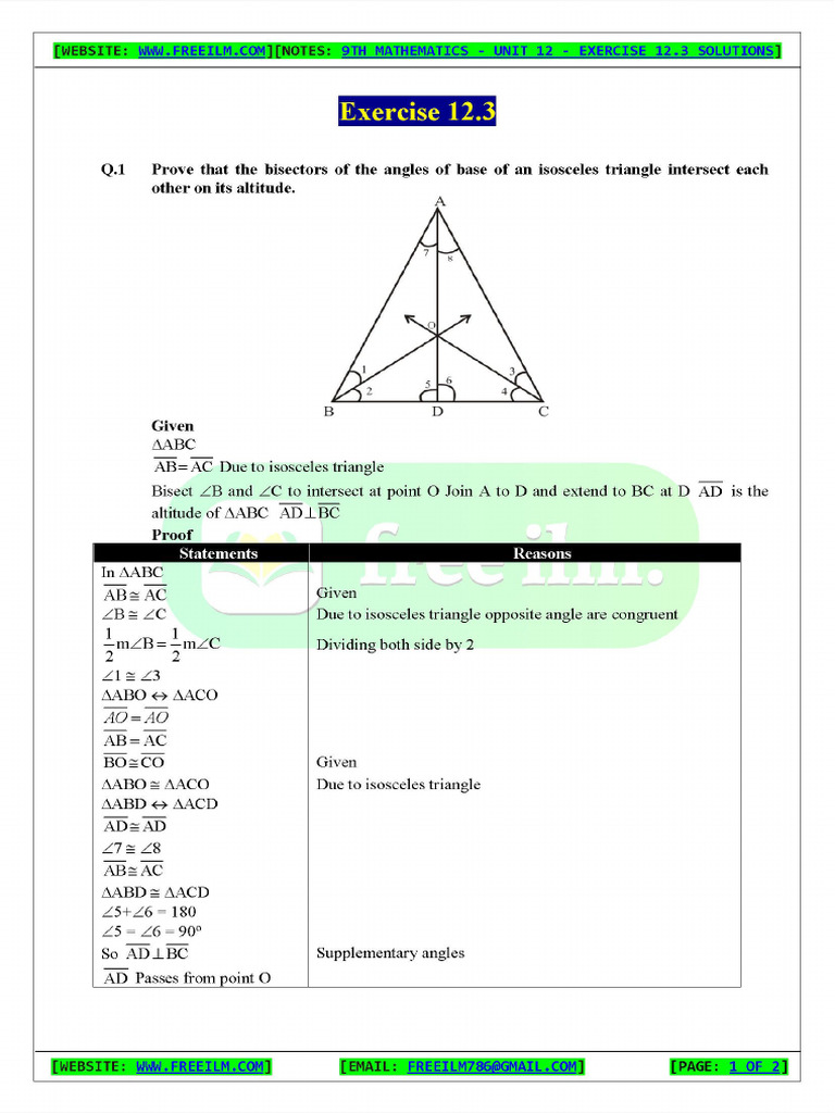 9th Math, CH 12, Ex 12.3 | PDF