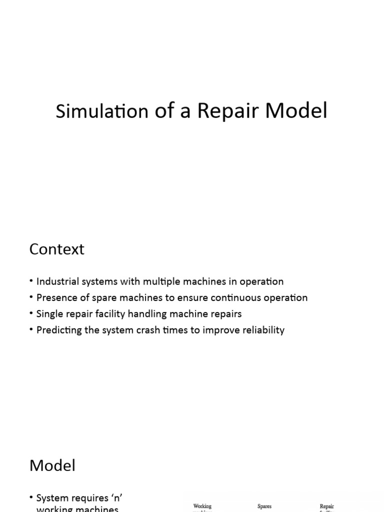 Simulation of A Repair Model | PDF