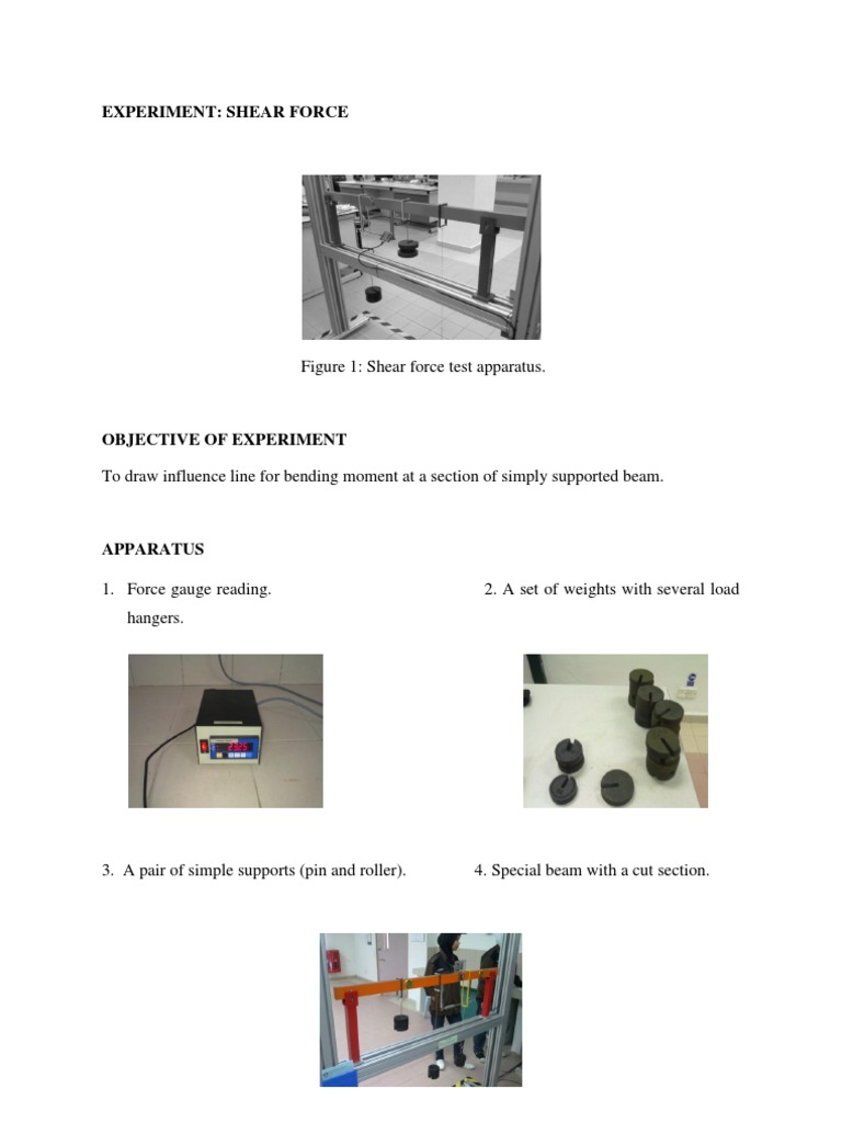 Shear Force Experiment in Beams | PDF | Beam (Structure) | Force
