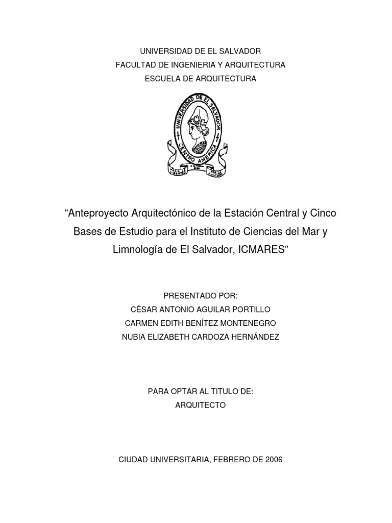 Anteproyecto Arquitectónico de La Estación Central y Cinco Bases de ...