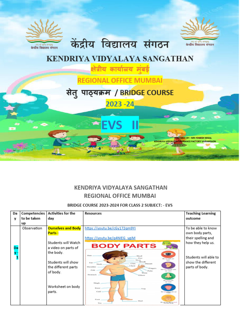 Bridge Course Class II Evs | PDF