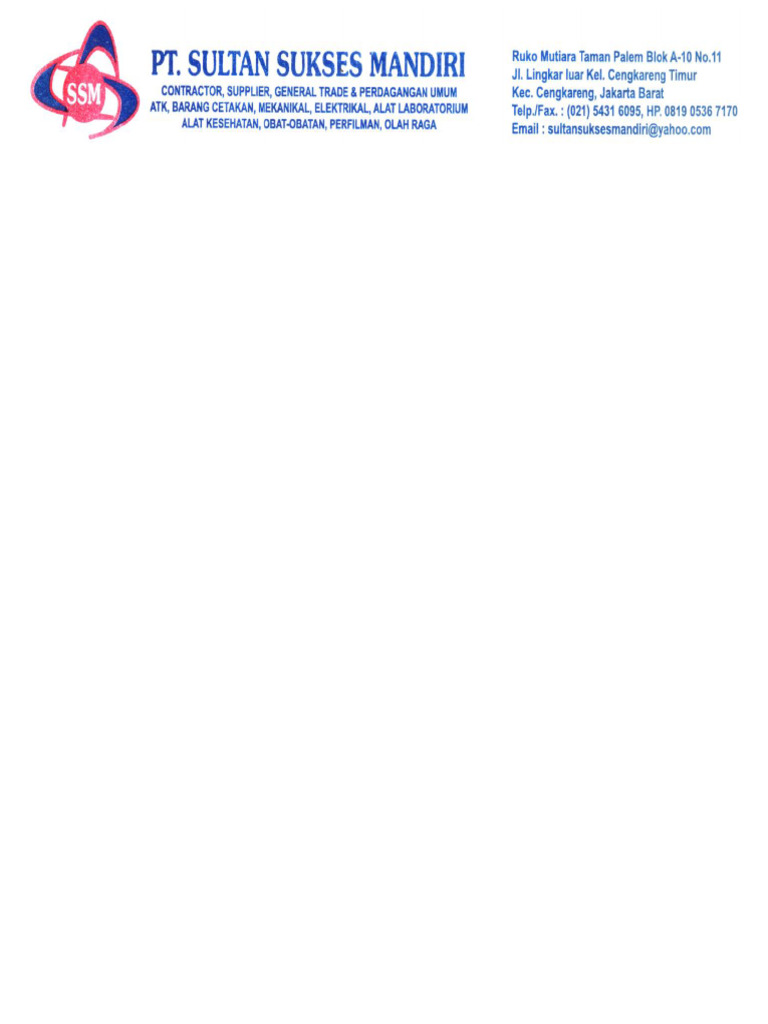 Kop PT - Sultan Sukses Mandiri | PDF