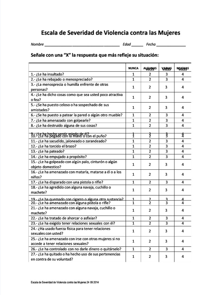 PDF Escala de Severidad de Violencia Contra Las Mujeres - Compress ...