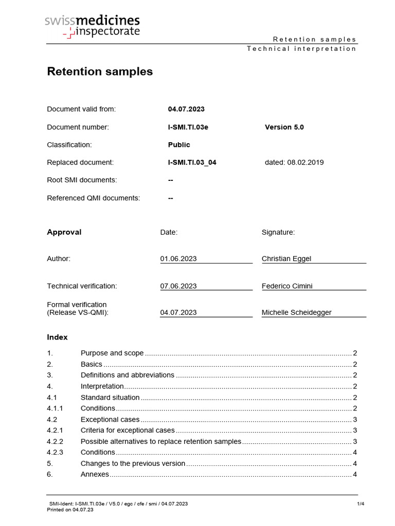 Retention Samples: Approval | PDF | Packaging And Labeling | Shelf Life