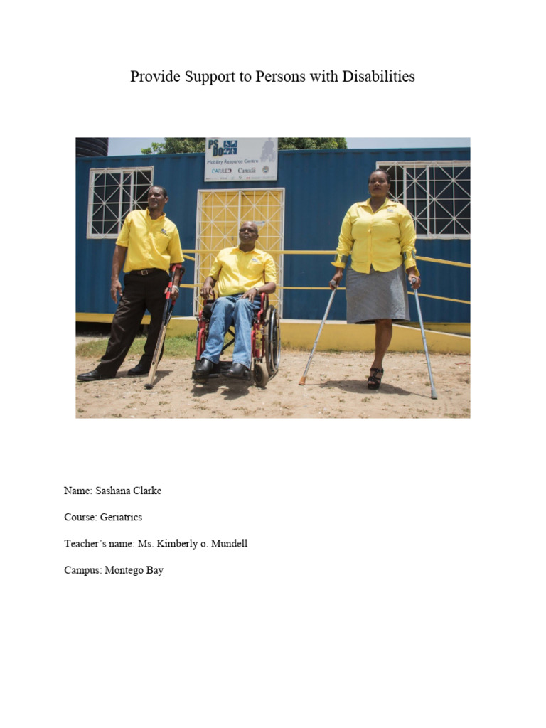 Support for Disabled Persons in Jamaica | PDF | Accessibility | Disability