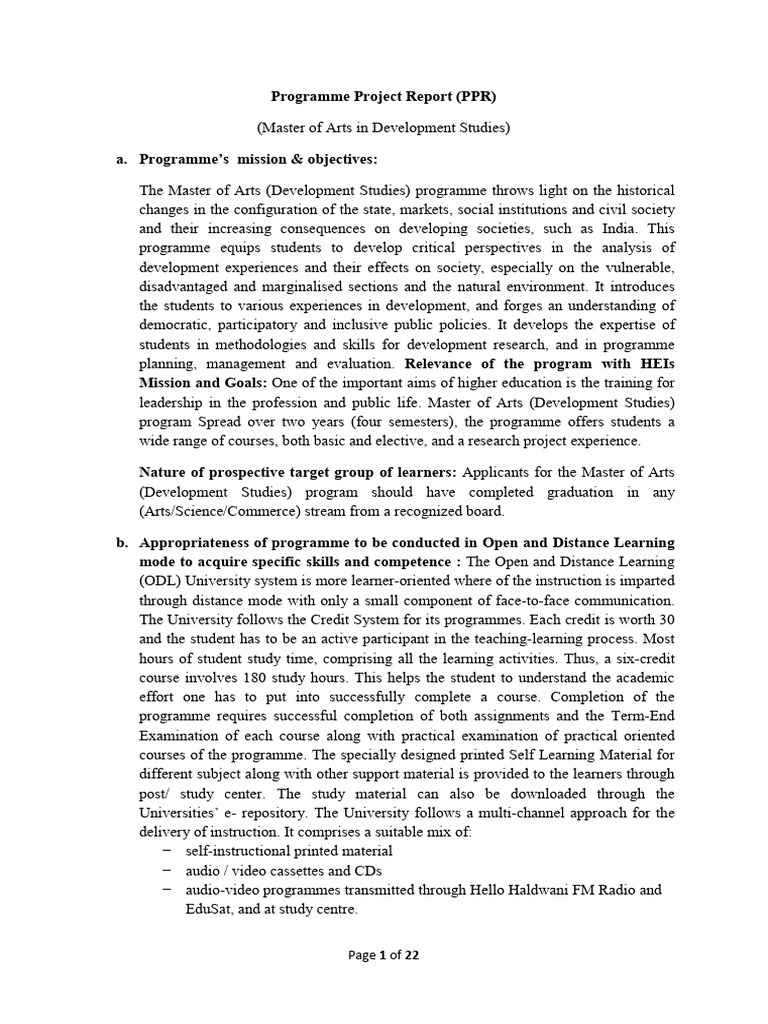 Master of Arts in Development Studies | PDF | Sustainability ...