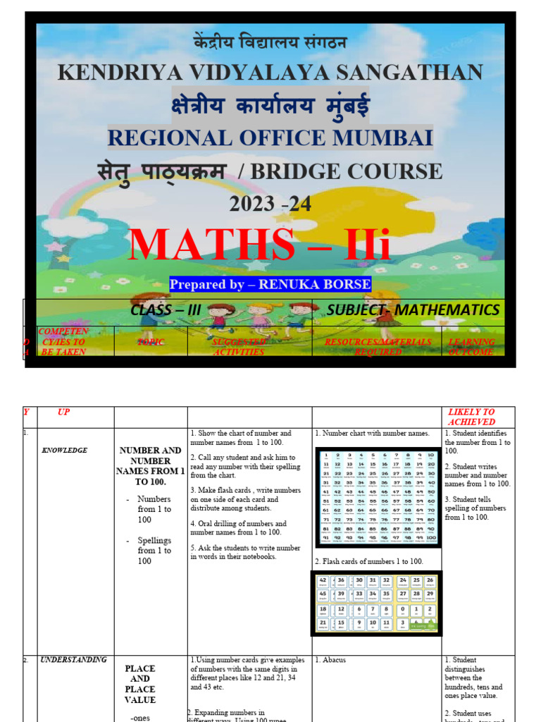 Bridge Course Class 3 Maths | PDF | Shape | Length