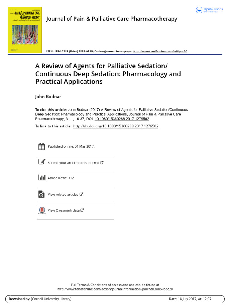 Fast Facts Palliative Sedation