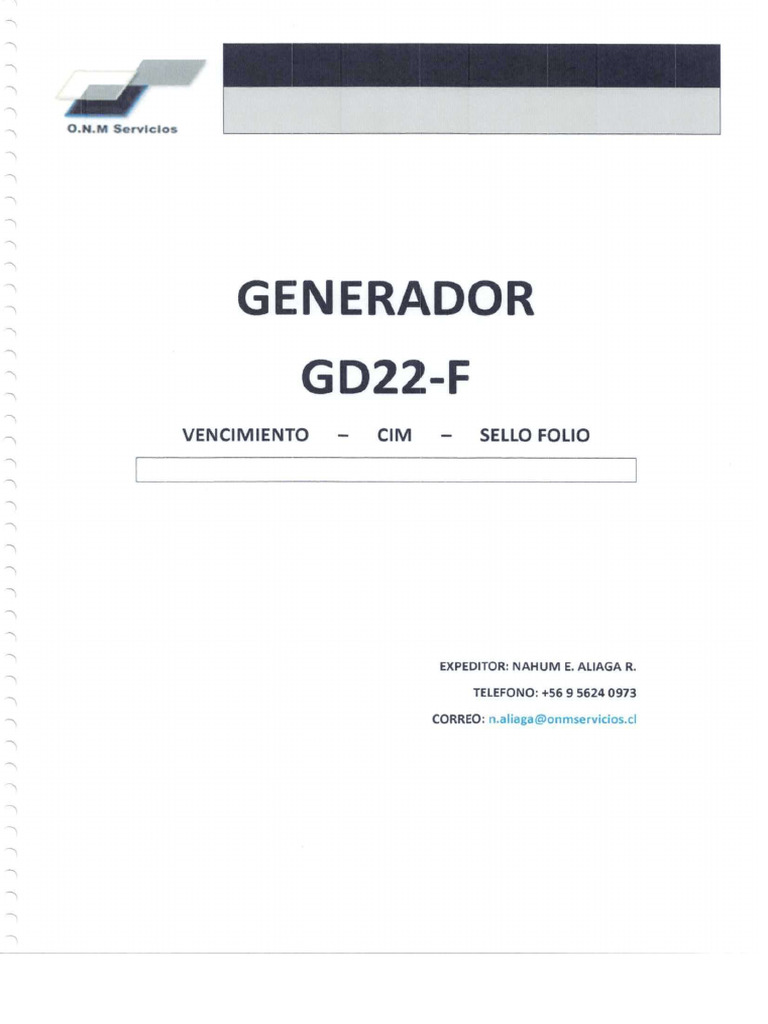 Generador Gs22-f Tablero T-gs22 (Vencimiento 03-07-2024) | PDF | Hogar y jardín | Computadoras