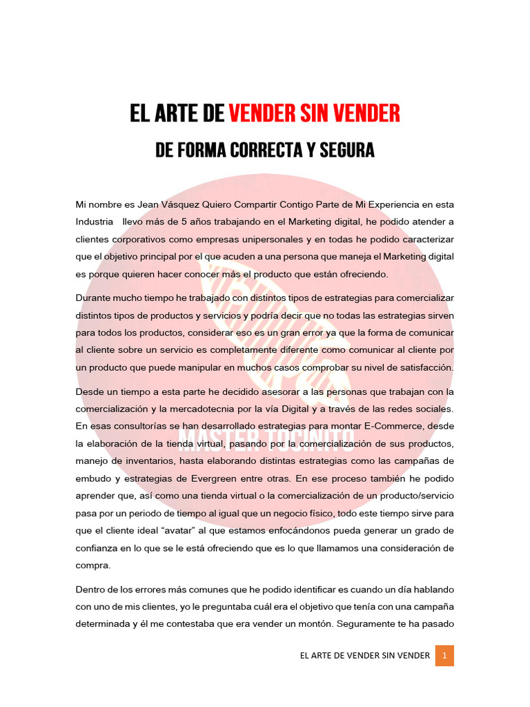 El Arte de Vender Sin Vender | PDF | Marketing | Publicidad digital