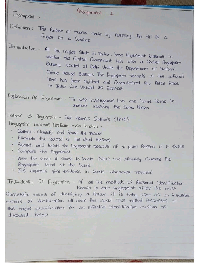 Assignment 1 Fingerprint | PDF