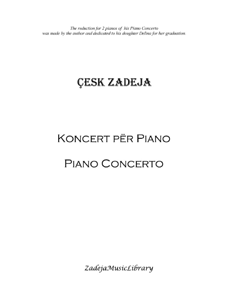 ZADEJA, CESK - Piano Concerto | PDF
