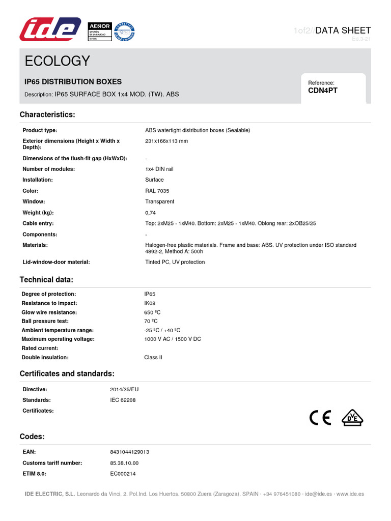 CDN4PT | PDF | Packaging And Labeling | Electrical Resistance And Conductance