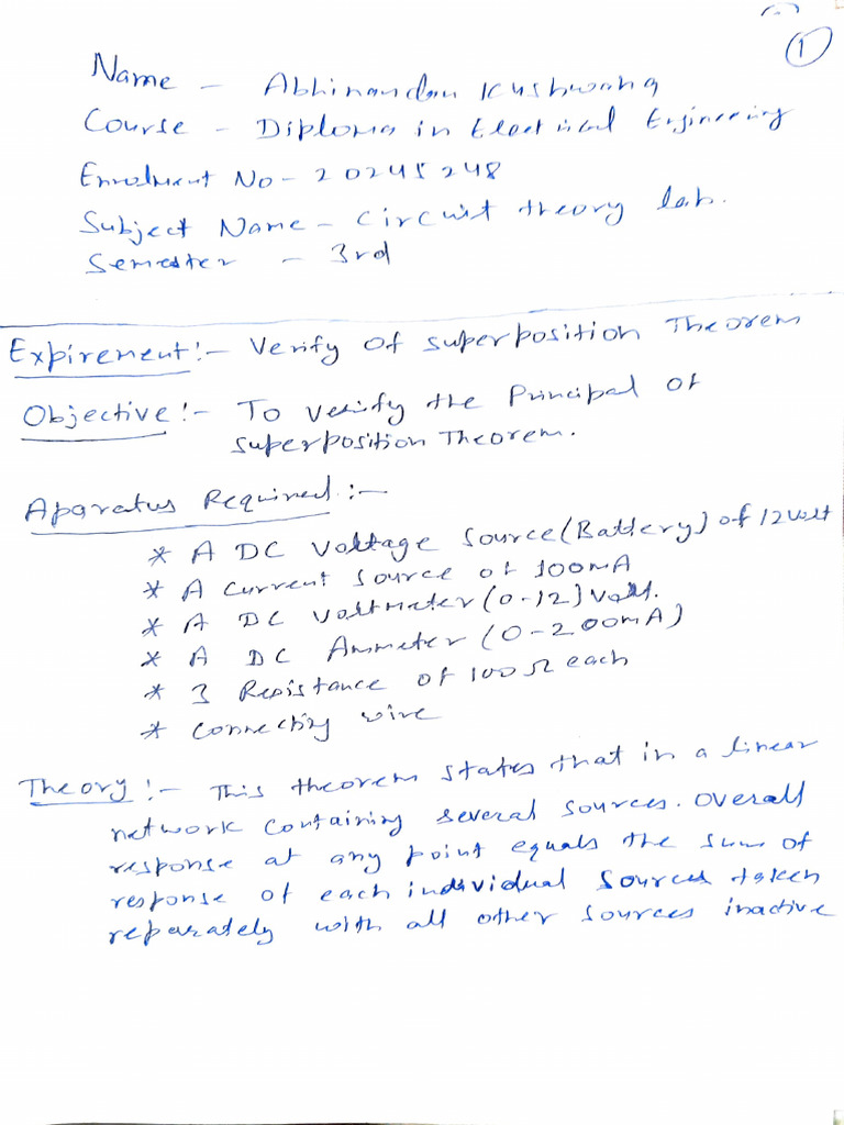 Superposition Theorem | PDF