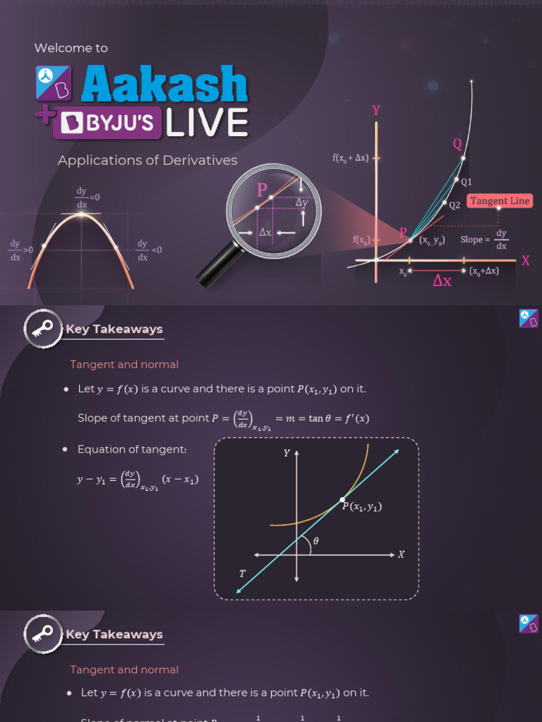 Applications of Derivatives.. | PDF | Monotonic Function | Tangent