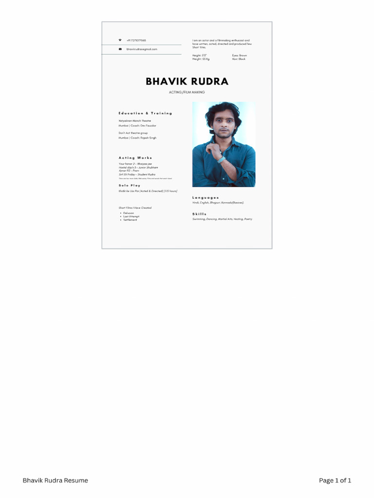 Bhavik Rudra Resume | PDF