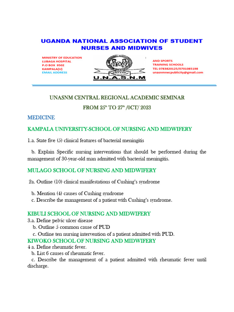 UNASNM Academic Seminar Overview 2023 | PDF | Nursing | Childbirth