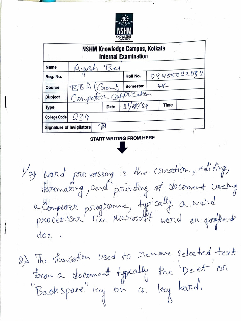 Ayush Bej, Computer Application, CA3 | PDF