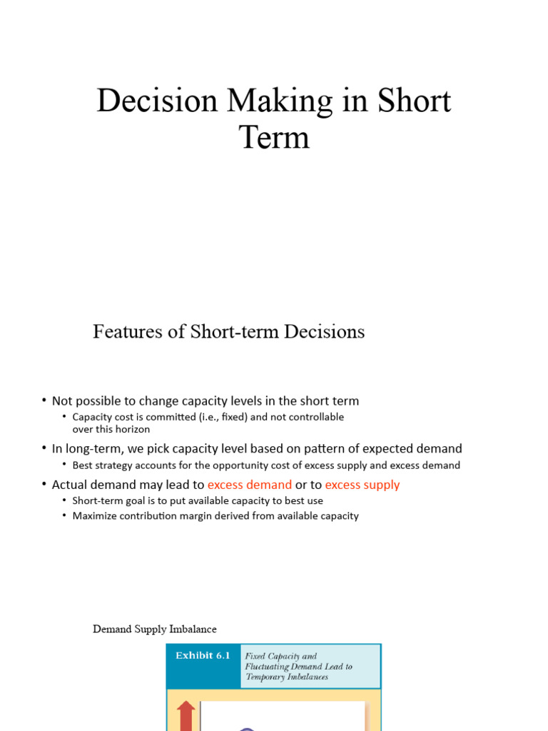 Short Term Decision Making - Final | PDF | Pricing | Profit (Economics)