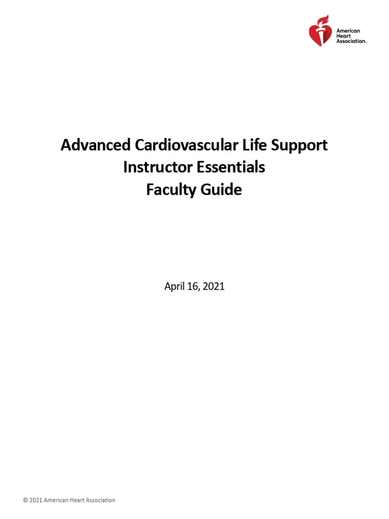 ACLS Instructor Essentials Faculty Guide | PDF | Lesson Plan | Cardiac Arrest