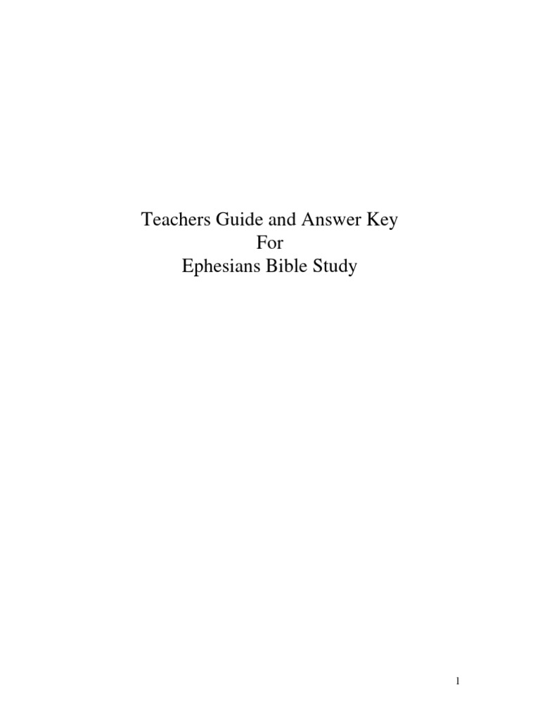Ephesians Bible Study Teacher's Guide | PDF | Jesus | Paul The Apostle