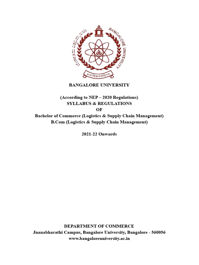 Syllabus BCOM LSCM 14102021 | PDF | Marketing | Logistics