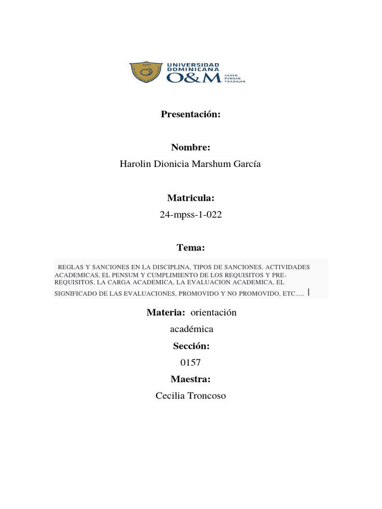 Presentación:: Harolin Dionicia Marshum García | PDF | Disciplinas ...