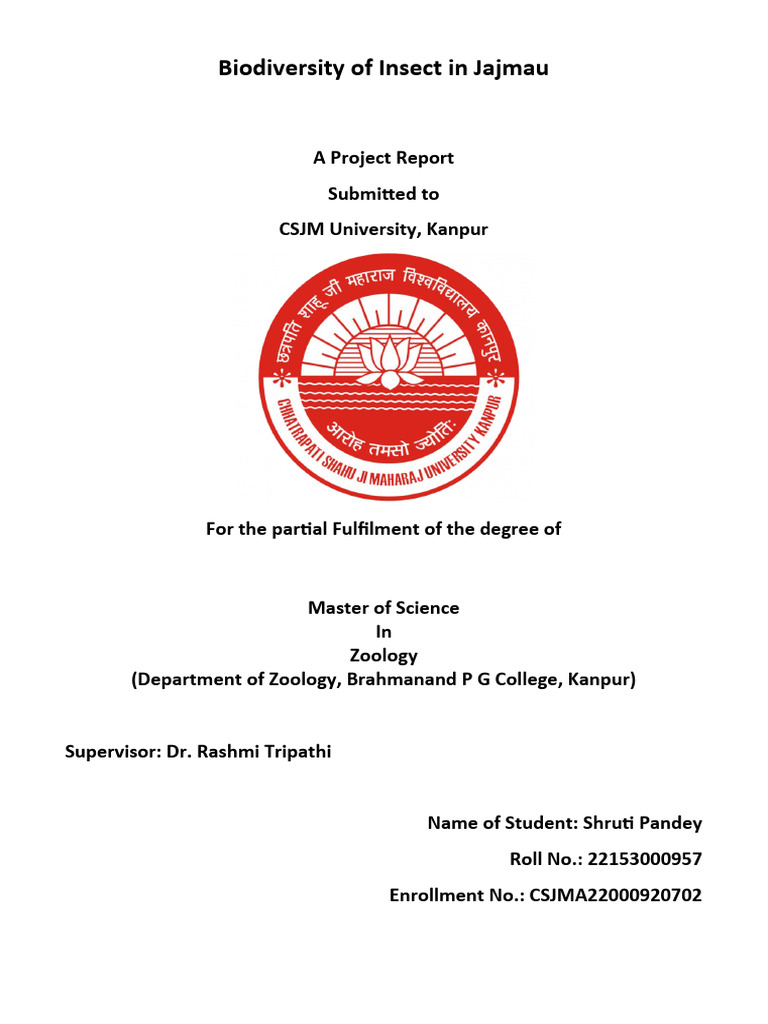 Biodiversity of Insect in Jajmau | PDF | Biodiversity | Insects