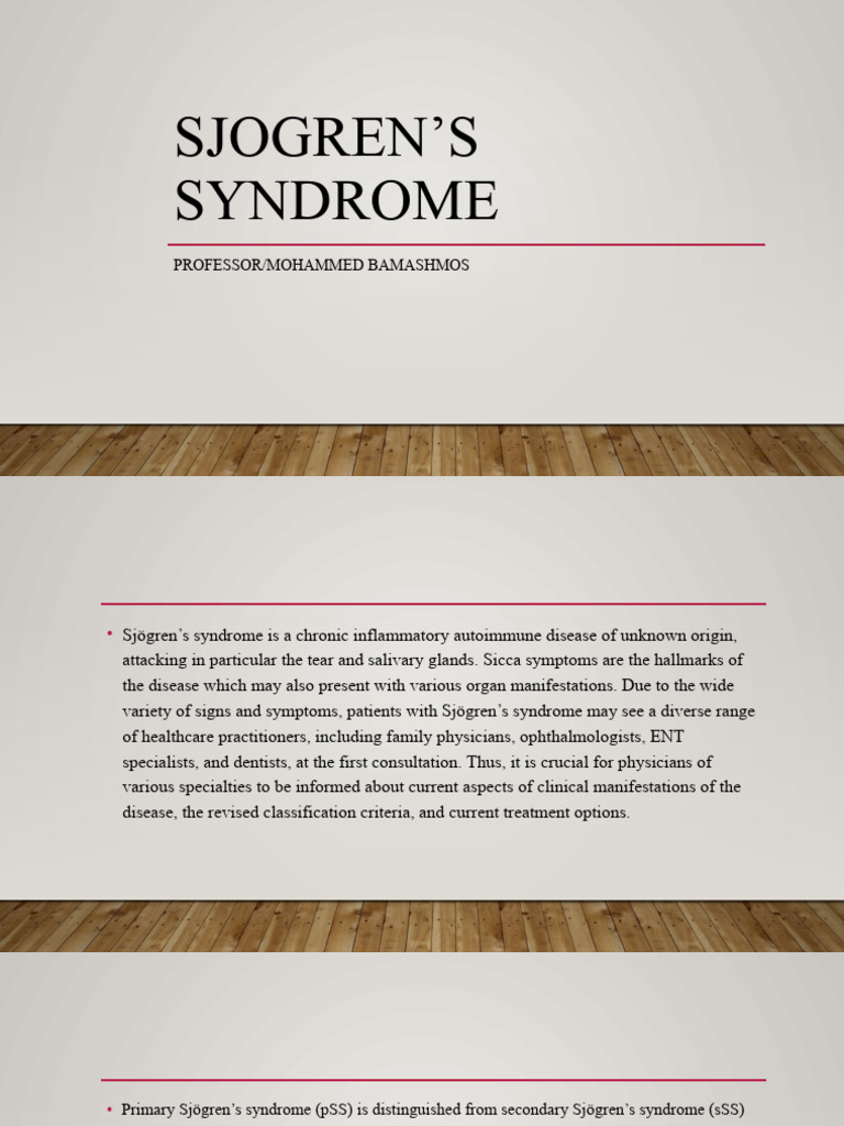 Sjogren's Syndrome | PDF | Diseases And Disorders | Clinical Medicine