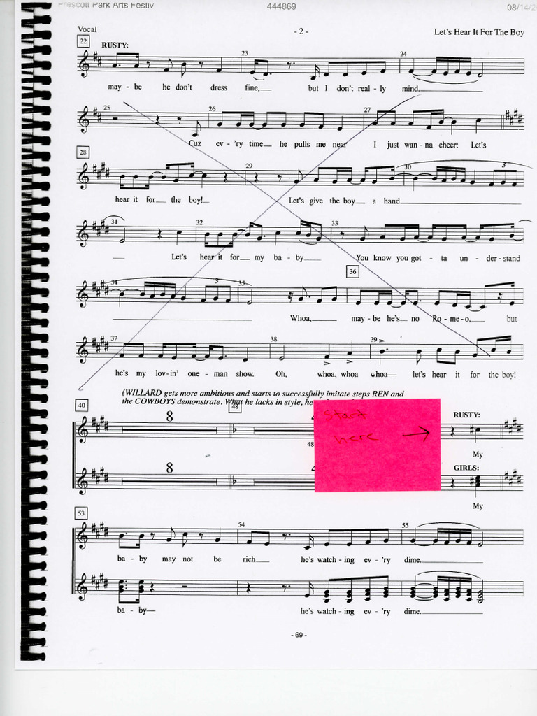 Footloose Audition Cut Lets Hear It For The Boy | PDF