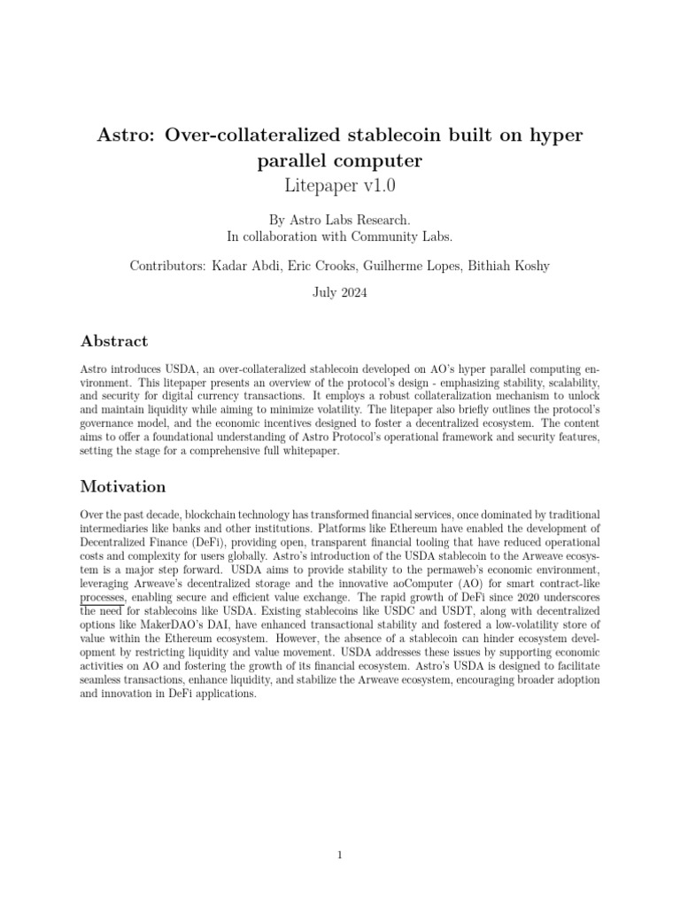 Astro Lite Paper v2 Latex | PDF | Debt | Market Liquidity