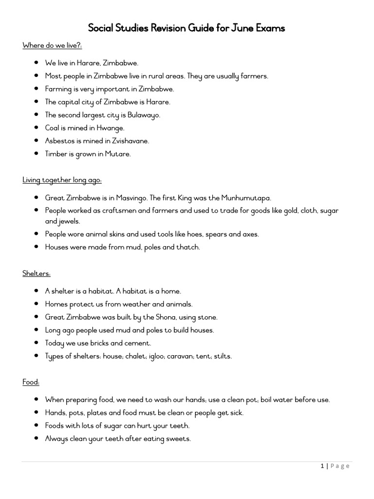 Social Studies Revision Guide | PDF | Maize | Vegetables
