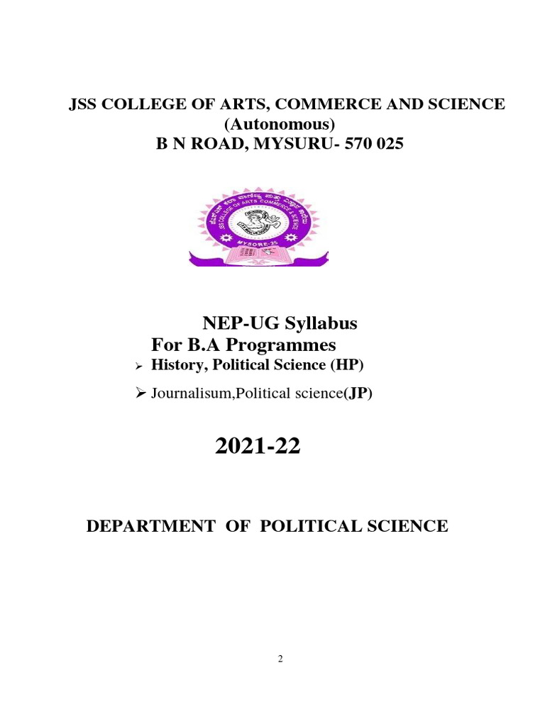 NEP Syllabus 2021-22 | PDF | Indian Independence Movement | Political ...