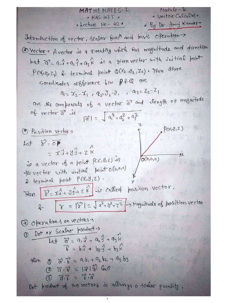 Vector LECT 1 | PDF