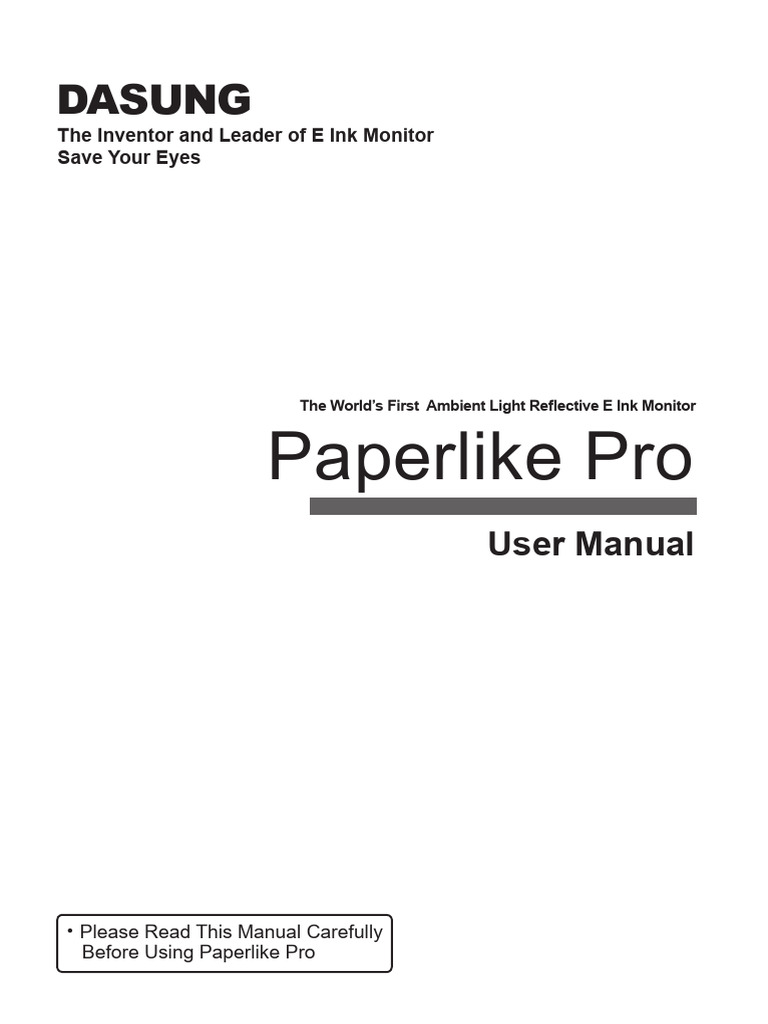 Paperlike Pro User Manual-1 - Unknown | PDF | Display Resolution | Hdmi