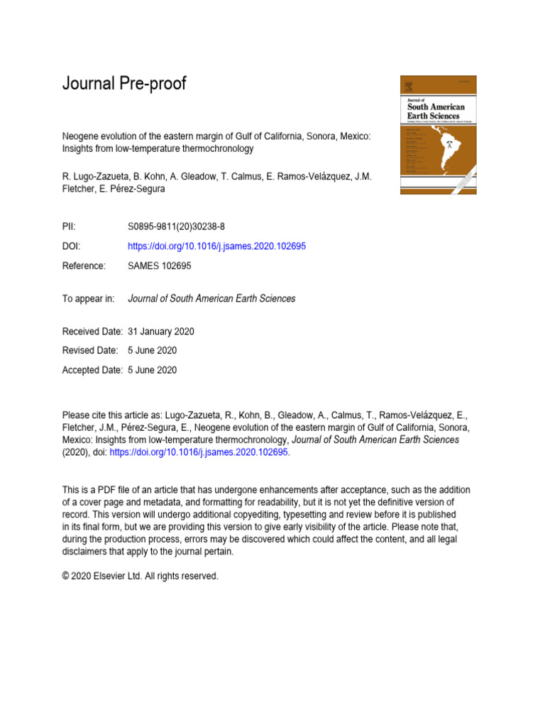 J Jsames 2020 102695 | PDF | Rift | Geology