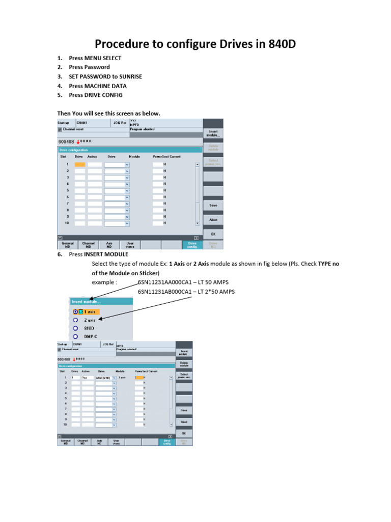 Configure Drives in 840D System | PDF