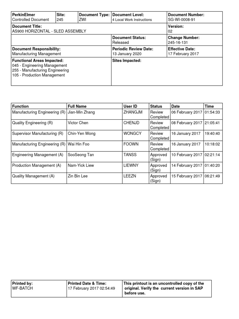 Sg-Wi-0008-91 Rev 02 - As900 Horizontal-Sled Assembly | PDF ...