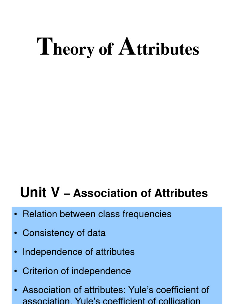 Yule's Coefficient in Attribute Association | PDF | Applied Mathematics