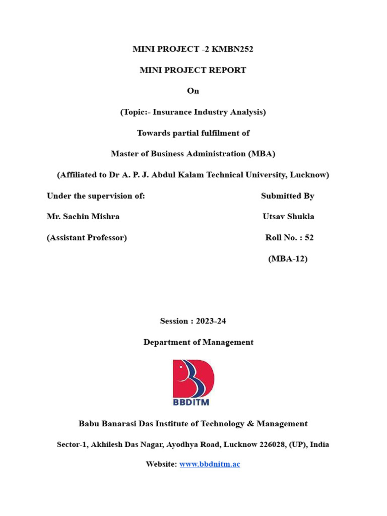 Mini Project 2 | PDF | Insurance | Risk Management