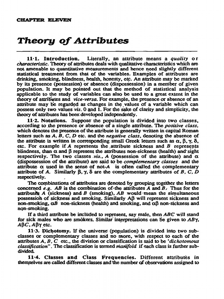 17) Theory of Attributes - Notes | PDF | Mathematics